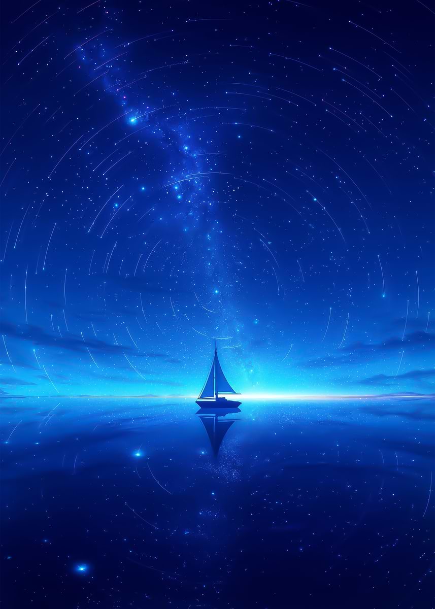 'Starry Night Sailing' Poster, picture, metal print, paint by in candle ...