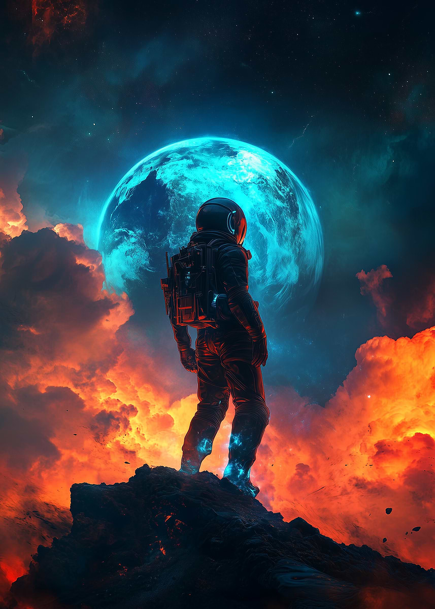 'Astronaut on Alien Planet' Poster, picture, metal print, paint by hadi ...