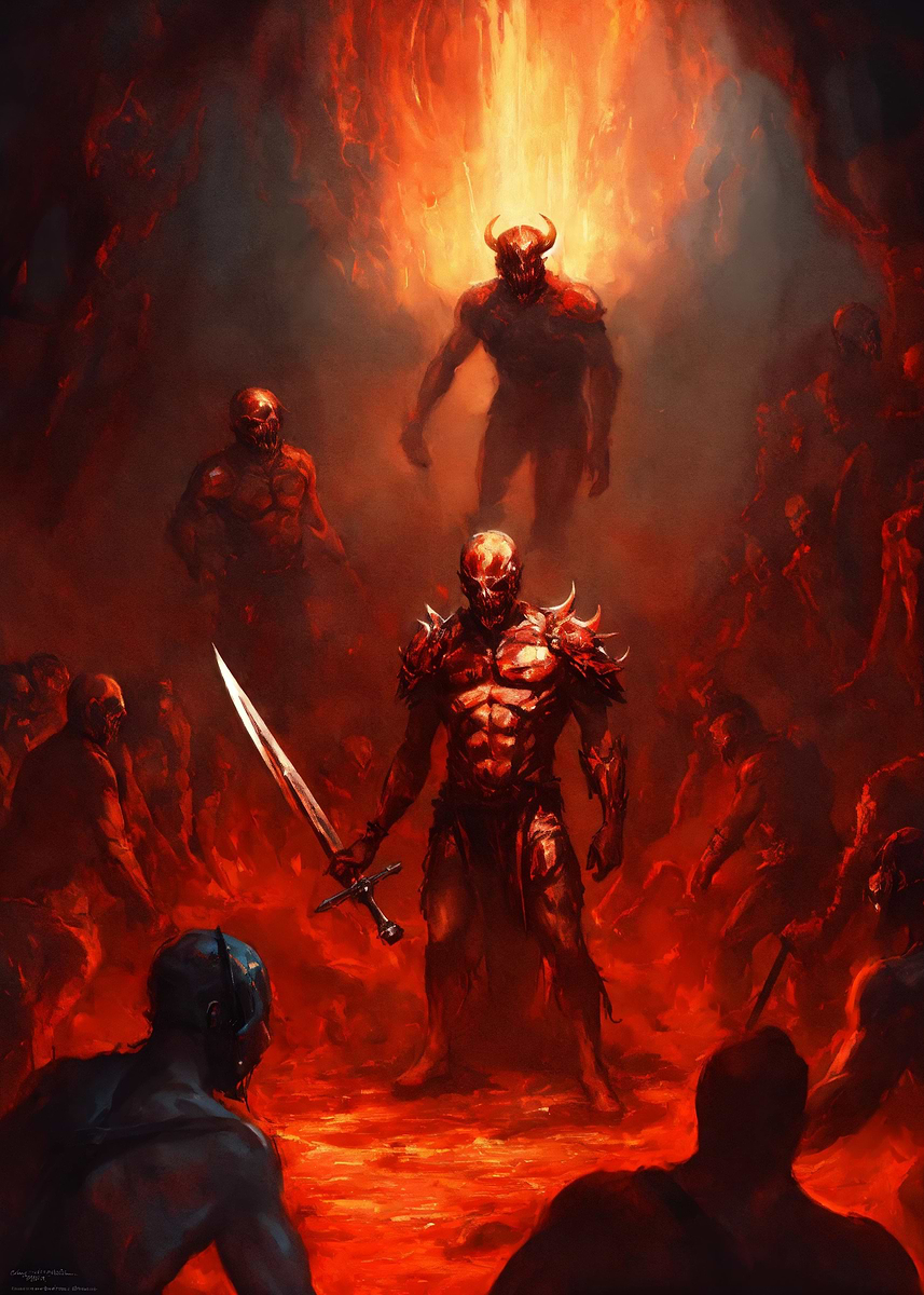 'Demonic Warrior' Poster, picture, metal print, paint by ...