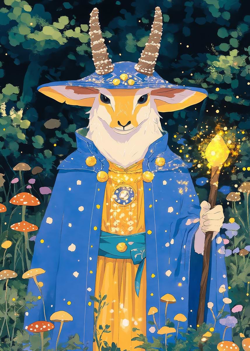 'Forest Wizard' Poster, picture, metal print, paint by Lily Rose | Displate