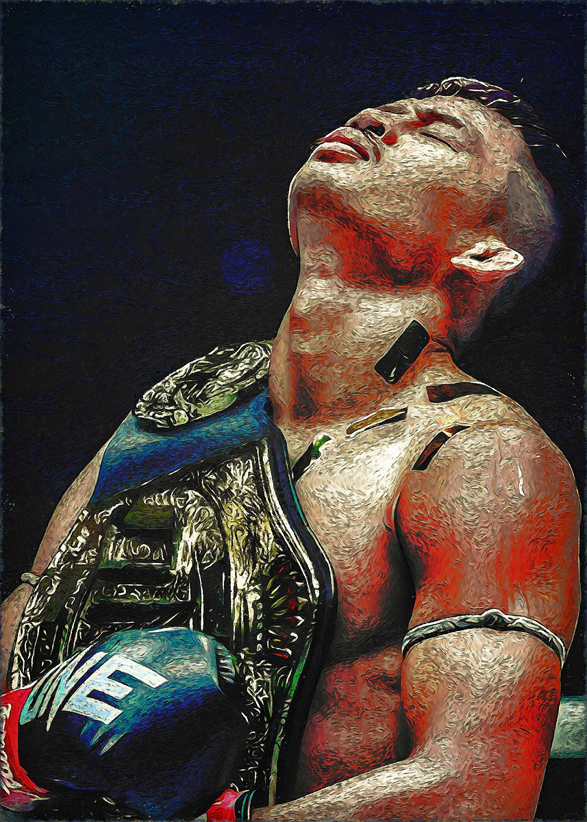 'Superlek Champion Portrait' Poster, picture, metal print, paint by ...