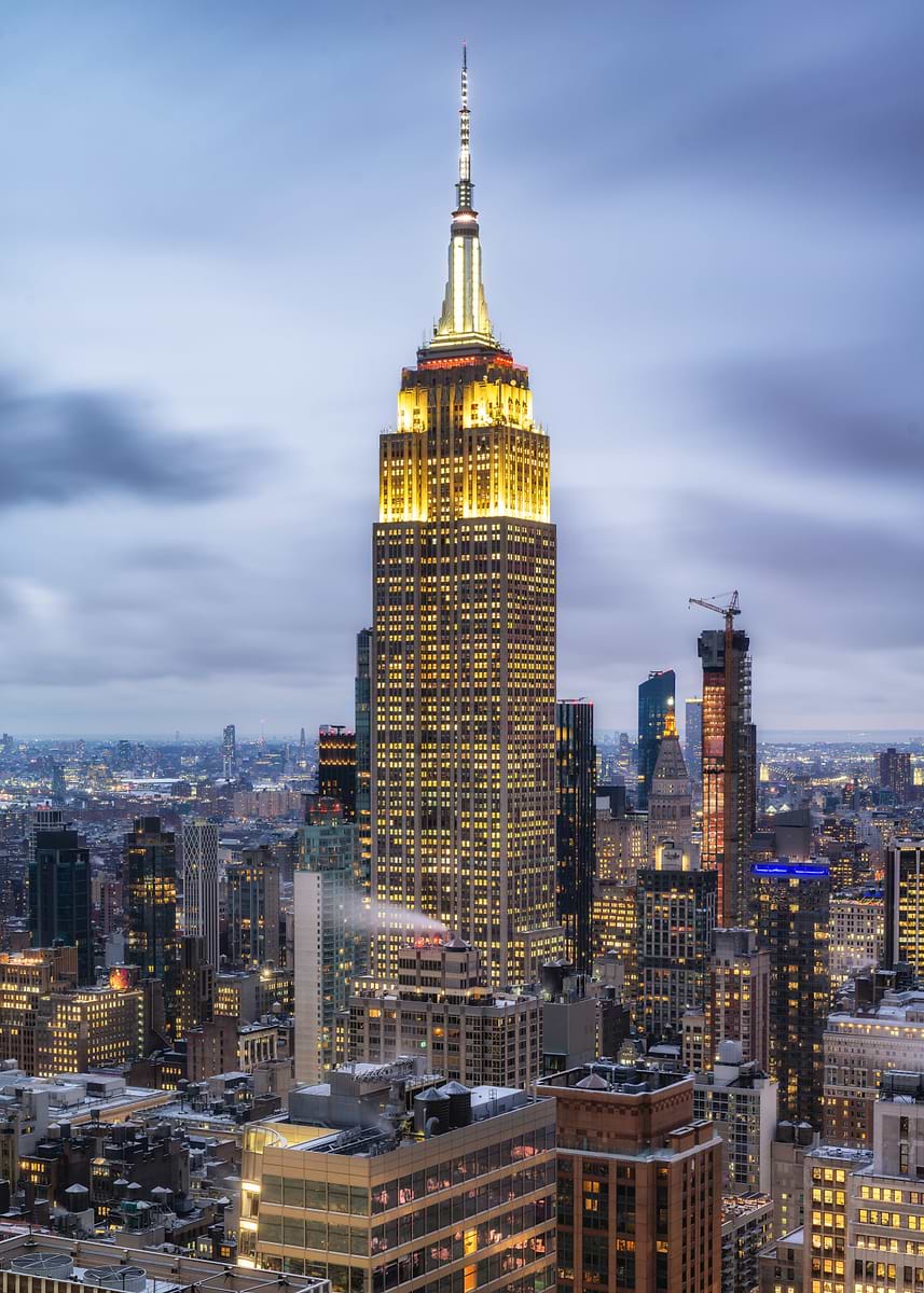 'Empire State Building Night View' Poster, picture, metal print, paint ...