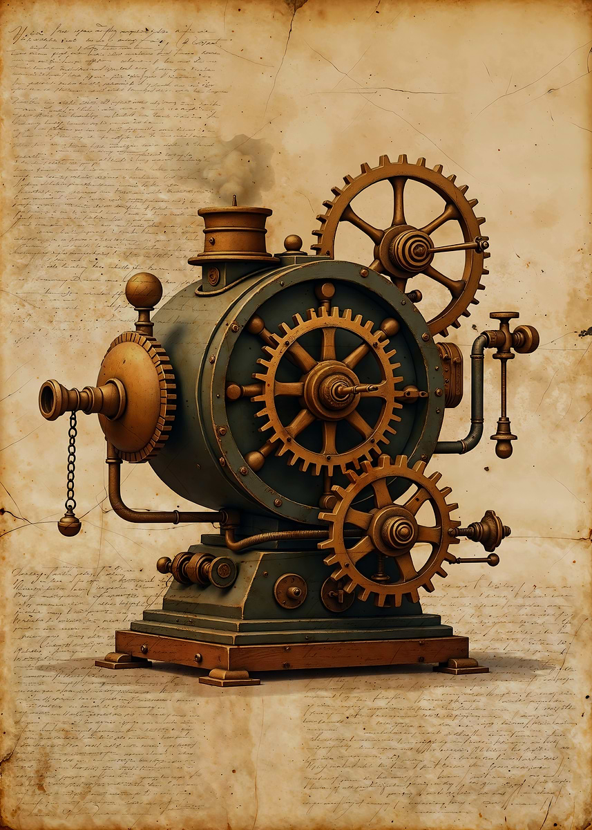 'Vintage Steampunk Machine' Poster, picture, metal print, paint by ...