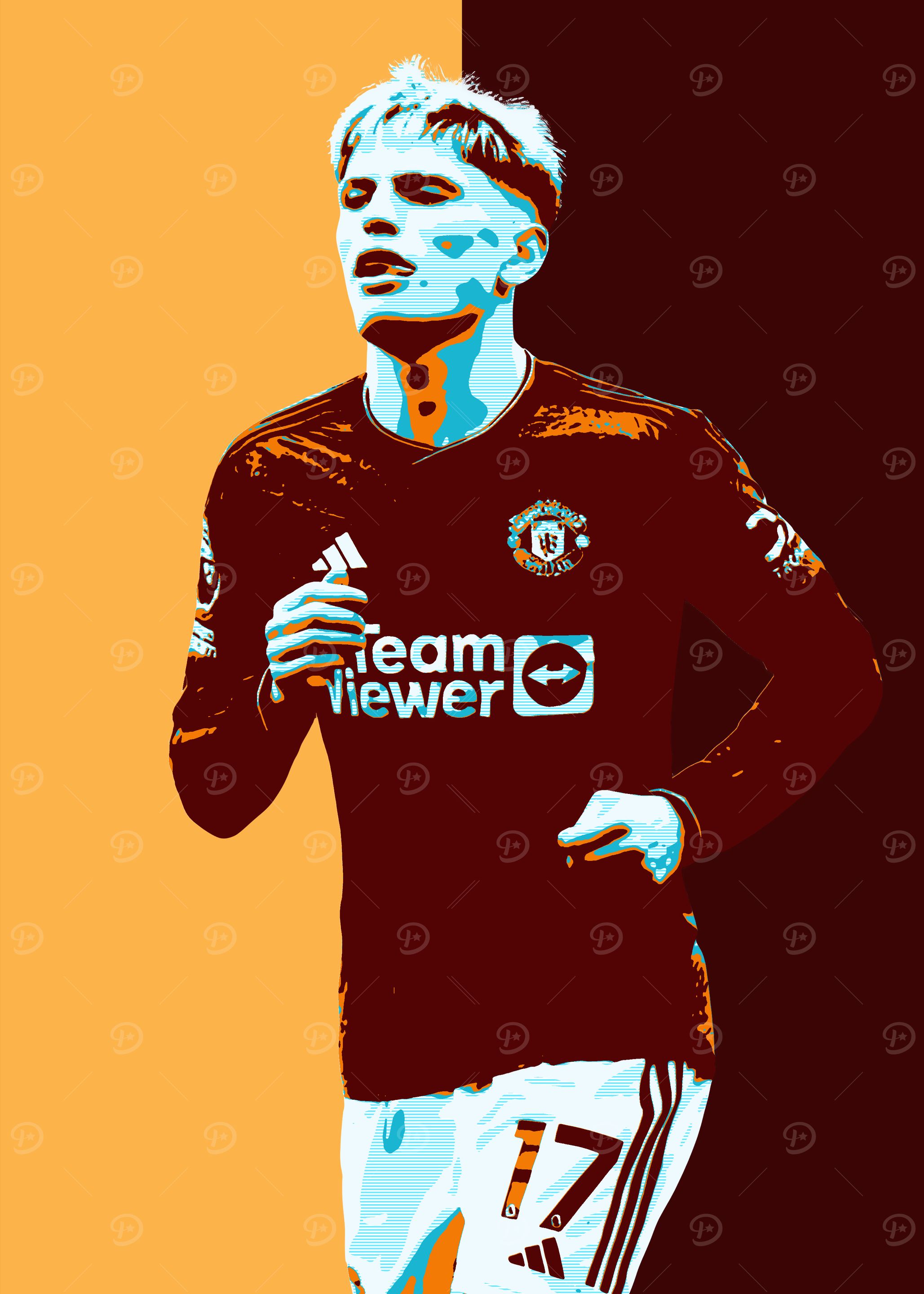 'Alejandro Garnacho' Poster, picture, metal print, paint by Maria Xelia ...