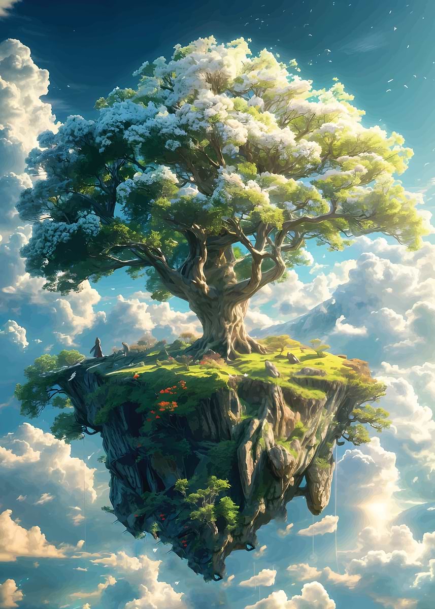 'Floating Island Tree' Poster, picture, metal print, paint by kholaio ...