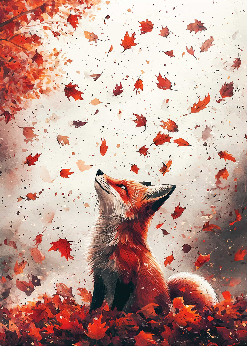 'Red Autumn Fox' Poster, picture, metal print, paint by john Boss ...