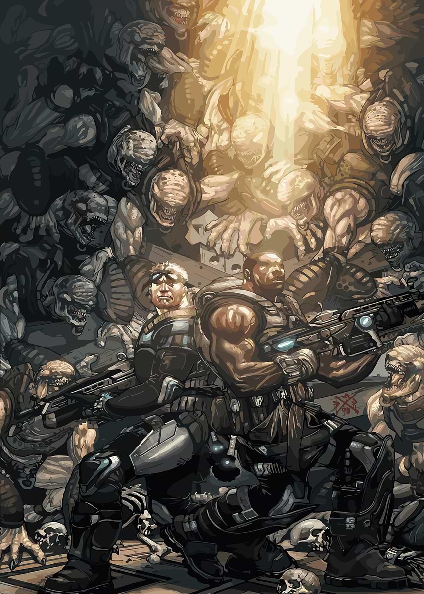'Gears of War Comic Cover' Poster, picture, metal print, paint by ...
