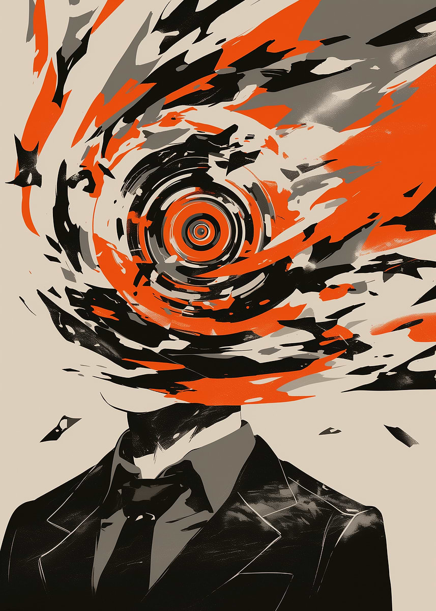 'Abstract Man with Spiral' Poster, picture, metal print, paint by ...