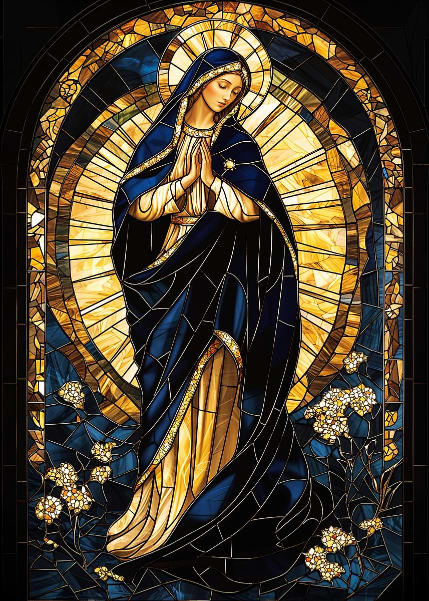 'Stained Glass Virgin Mary' Poster, picture, metal print, paint by ...