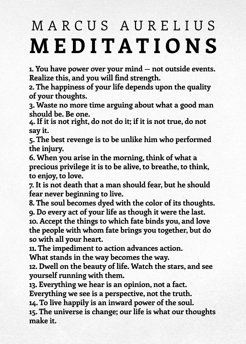 'Marcus Aurelius Meditations' Poster, picture, metal print, paint by ...