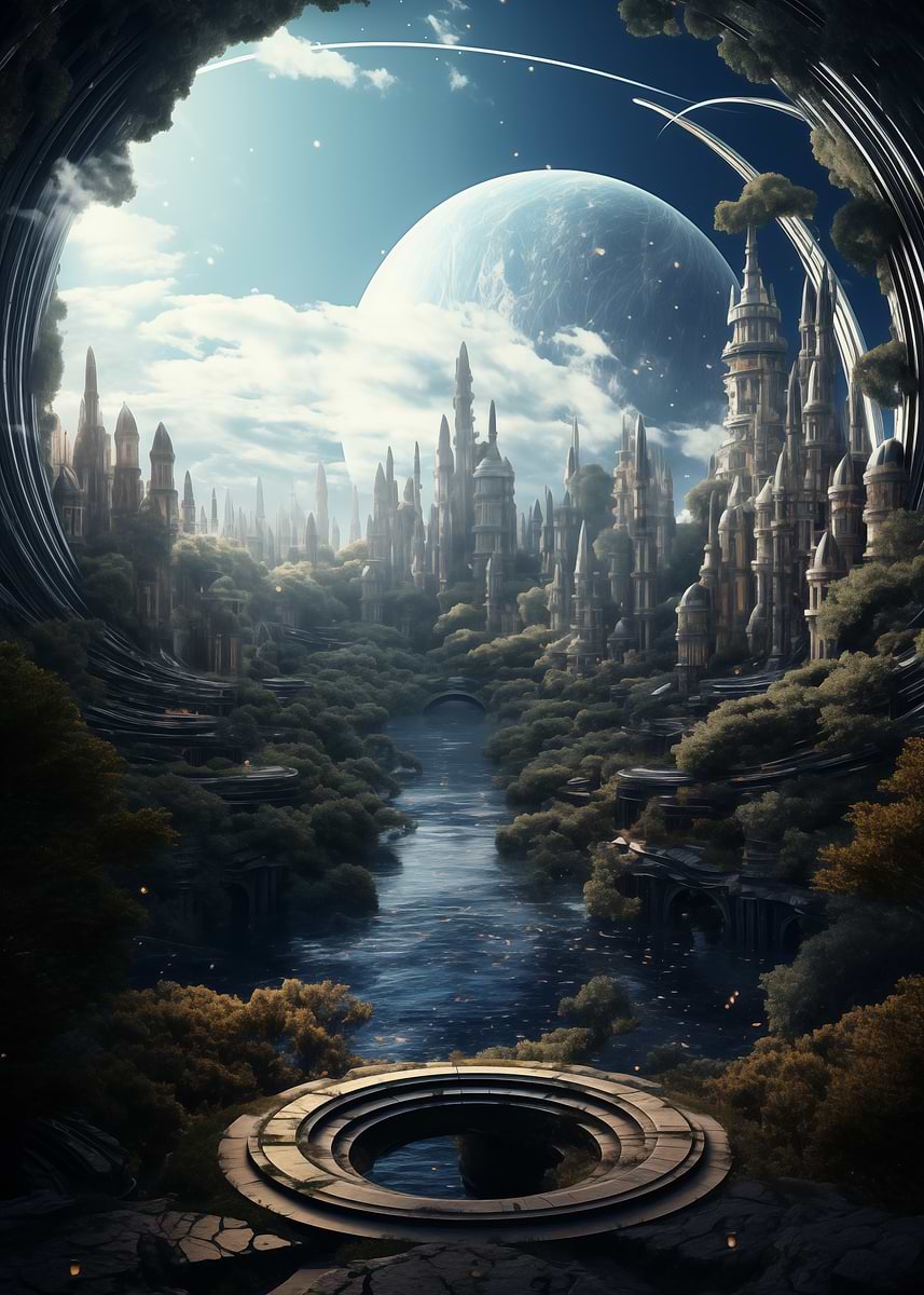 'Alien Planet Cityscape' Poster, picture, metal print, paint by Finnick ...