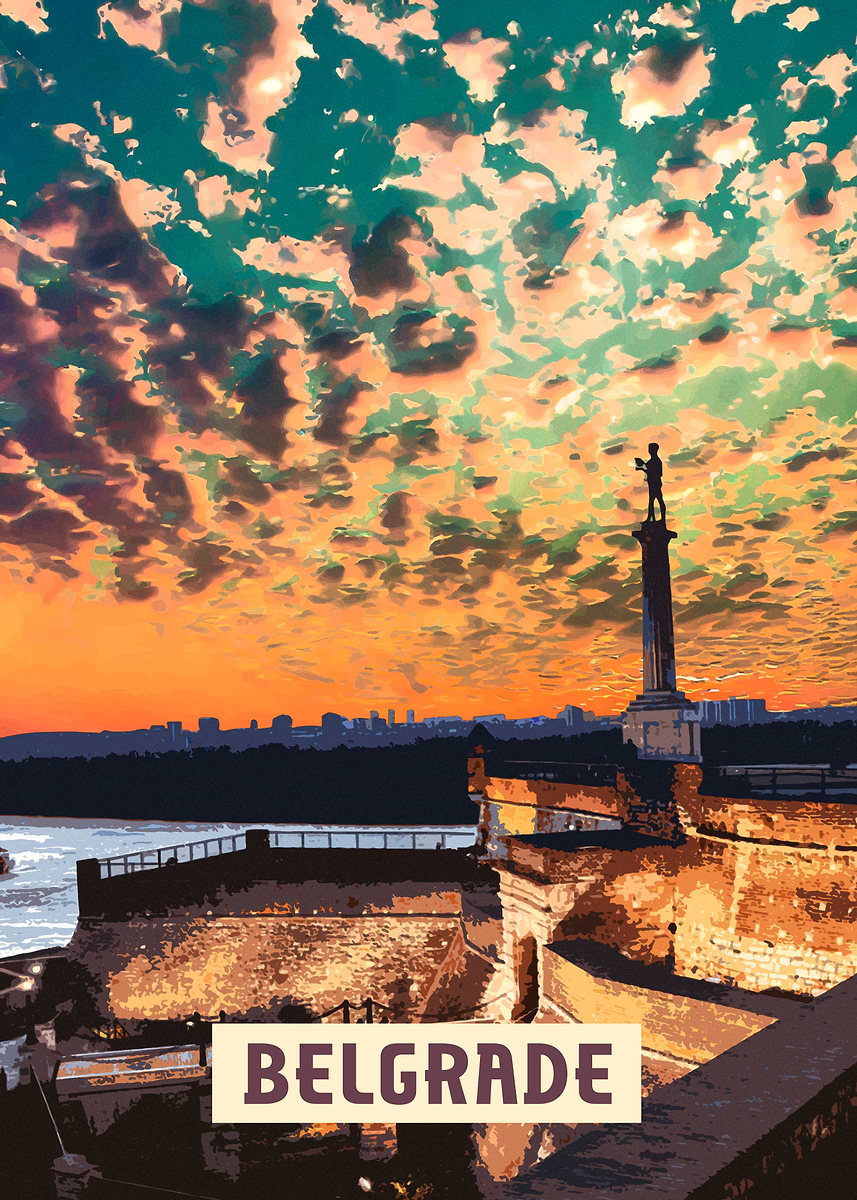 'Belgrade' Poster, picture, metal print, paint by Bo Kev | Displate