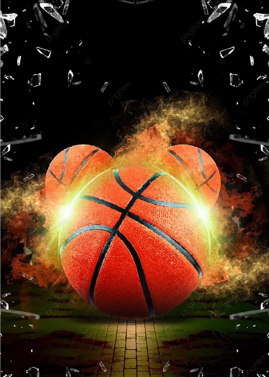 'Basketball Fire & Glass' Poster, picture, metal print, paint by ...