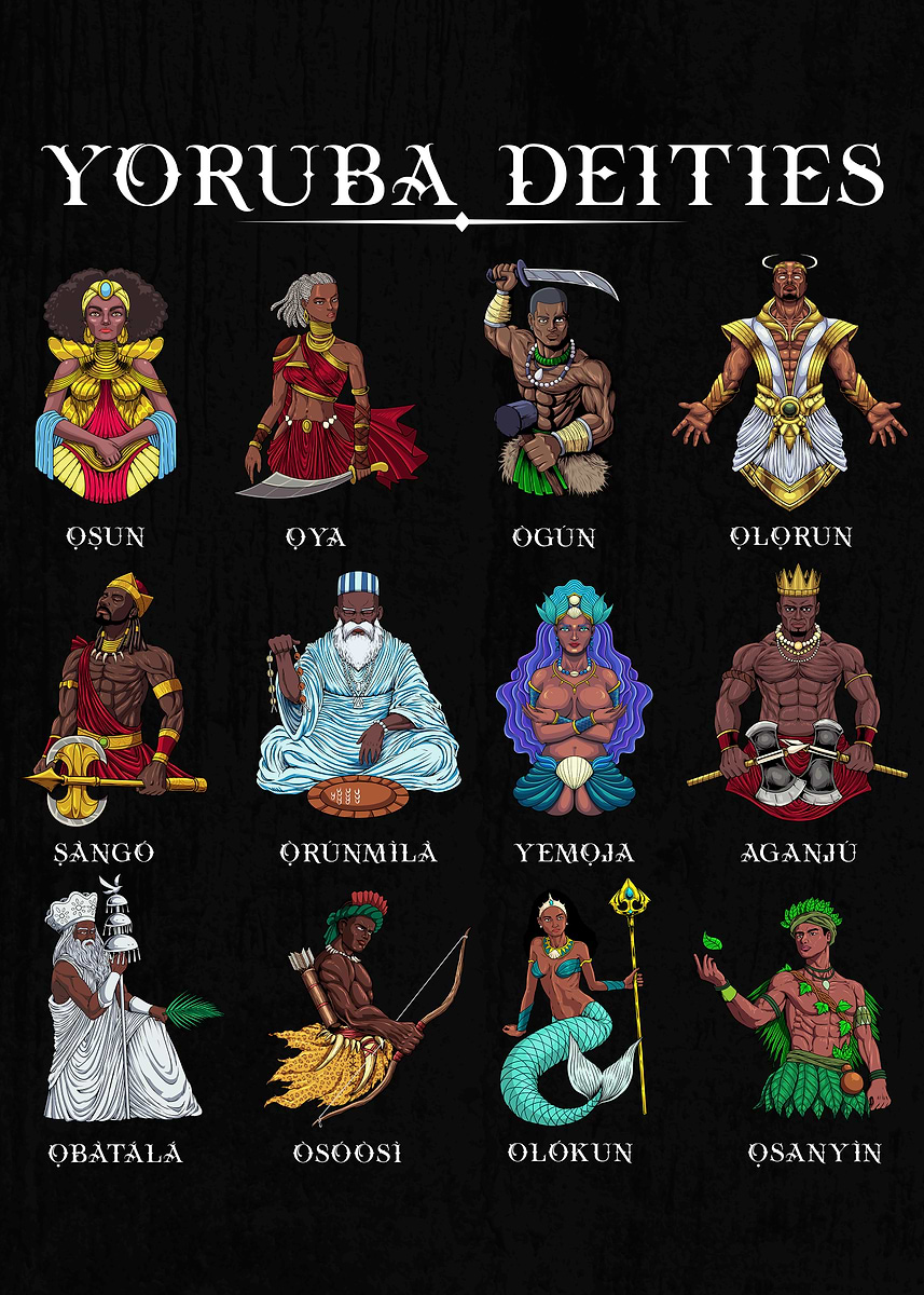 'Yoruba Gods' Poster, picture, metal print, paint by pixelbull Medieval ...