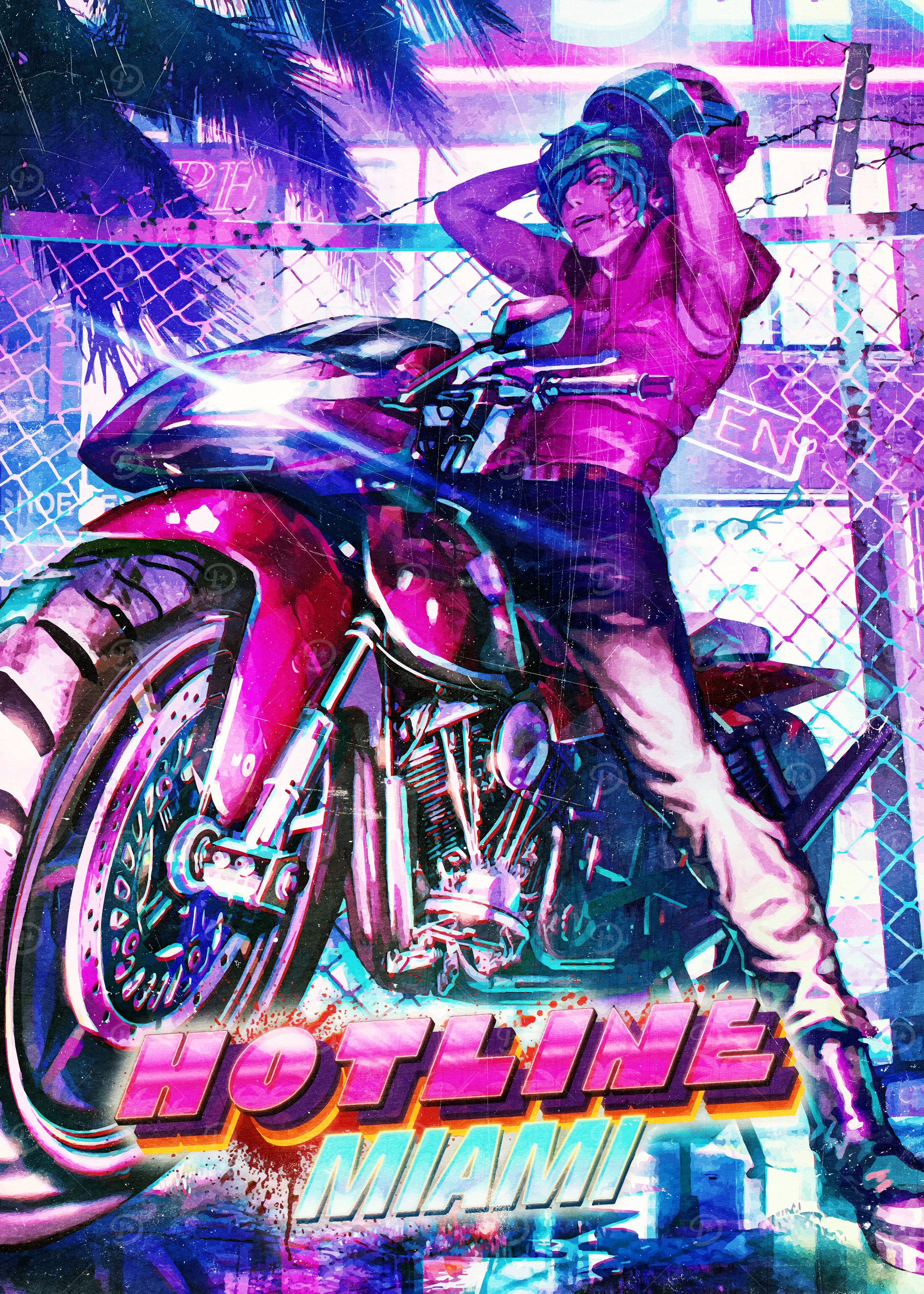 'Hotline Miami Games' Poster, picture, metal print, paint by Erwan ...