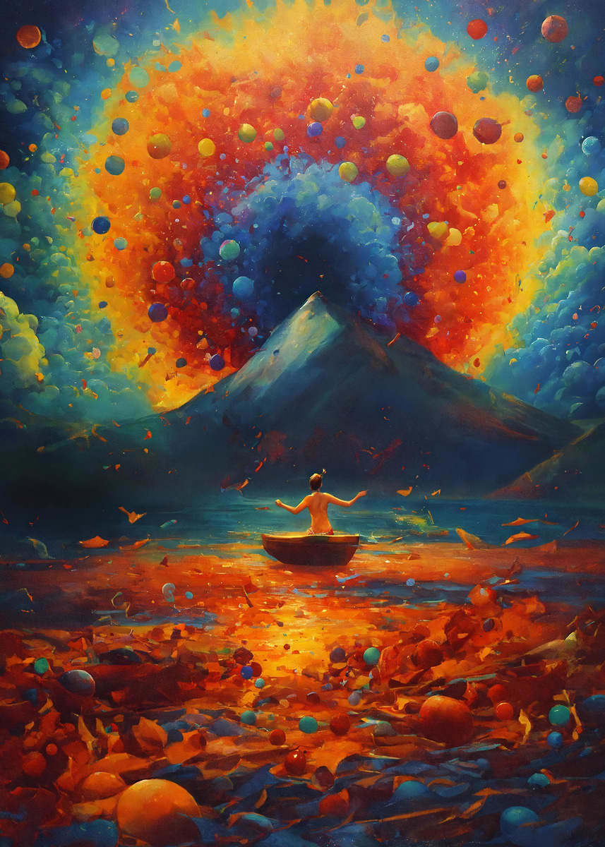 'Surreal Mountain Landscape' Poster, picture, metal print, paint by ...