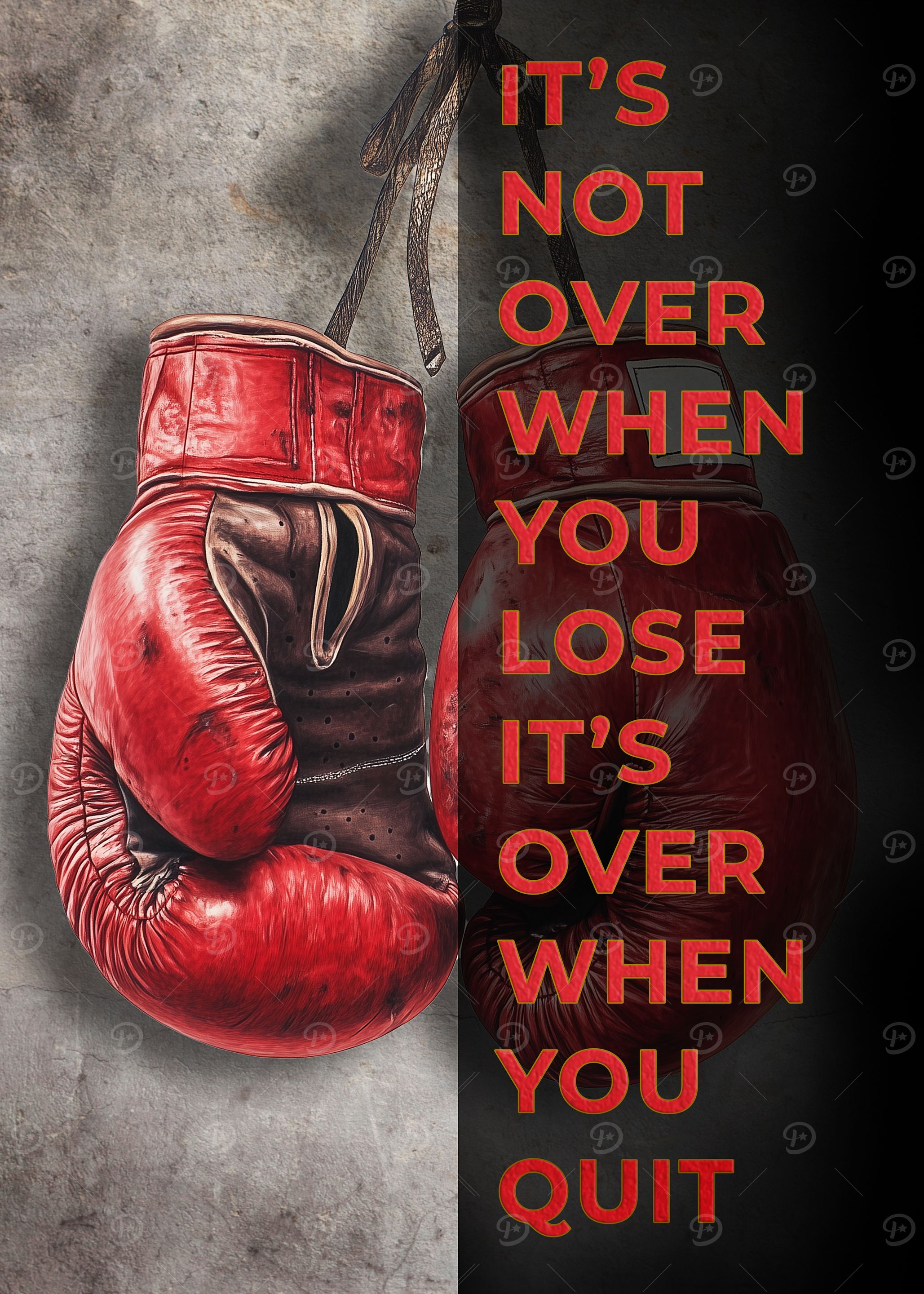 'Boxing Gloves Motivation Poster' Poster, picture, metal print, paint ...