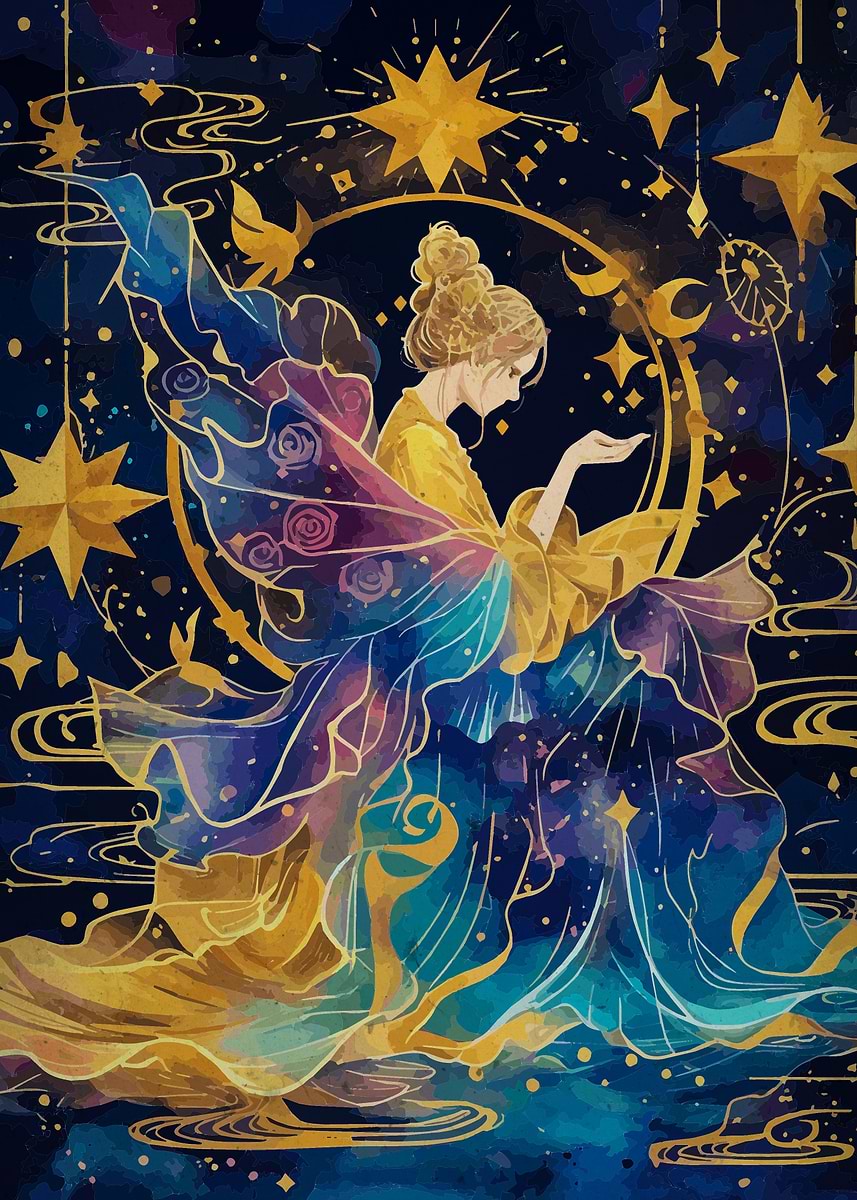 'Celestial Maiden' Poster, picture, metal print, paint by Anne ...