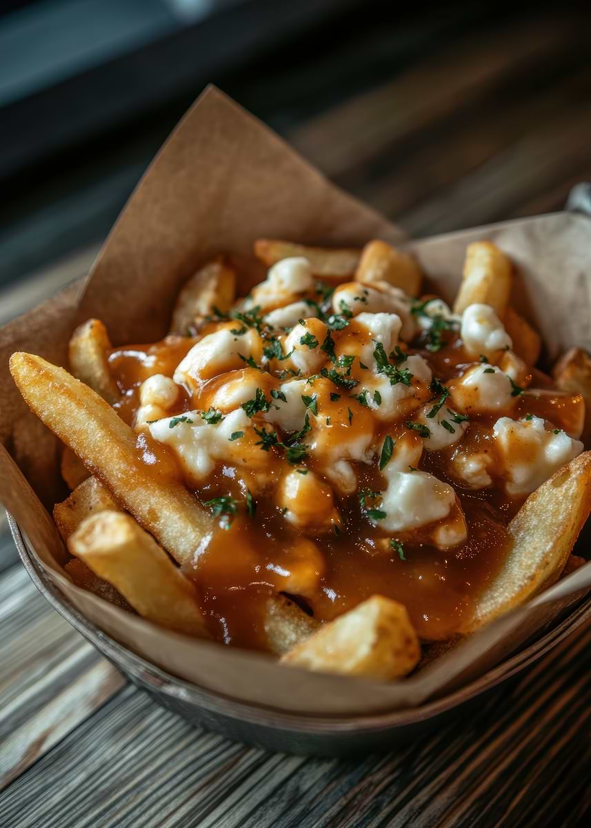 'Poutine with Cheese Curds' Poster, picture, metal print, paint by ...
