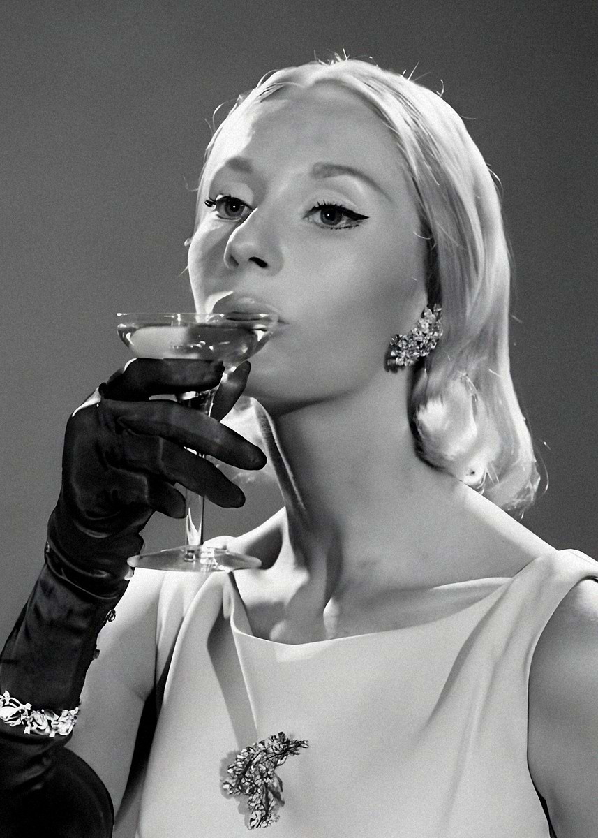 'Elegant Woman with Cocktail' Poster, picture, metal print, paint by ...