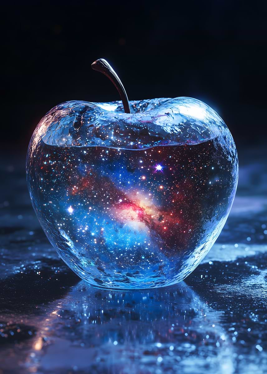 'Galaxy Apple blue ' Poster, picture, metal print, paint by Wawasa ...