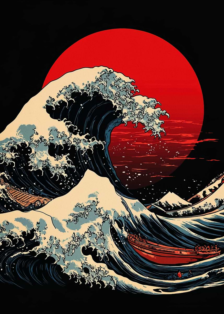 'Great Wave Print' Poster, picture, metal print, paint by Mollie Knapp ...