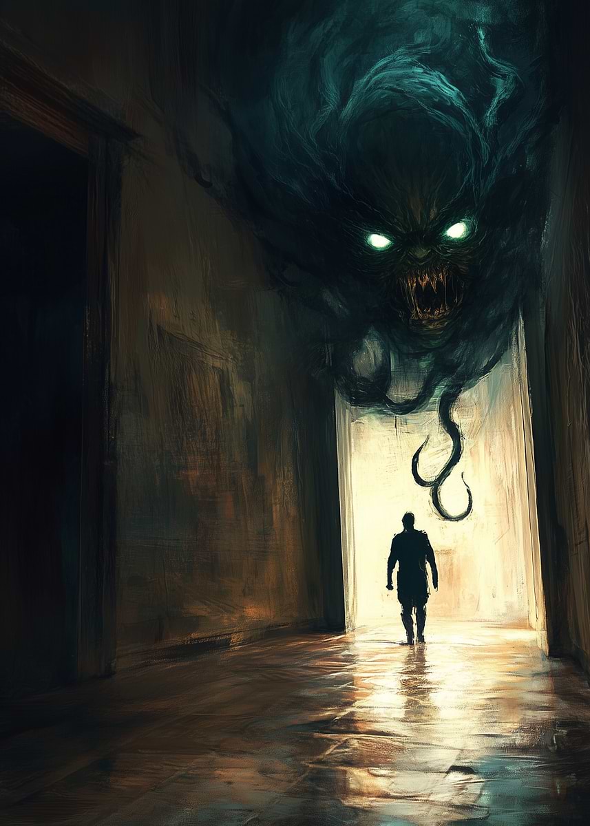 'Monster in the Hallway' Poster, picture, metal print, paint by Connor ...