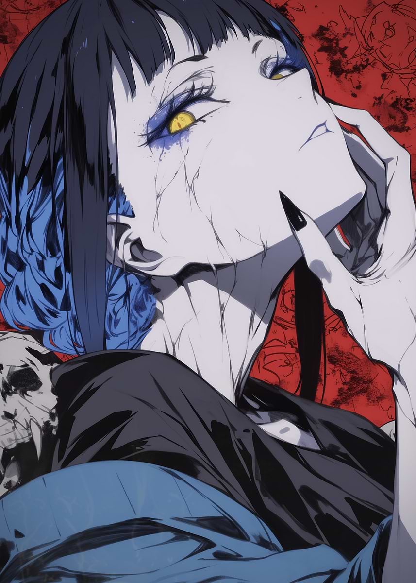 'Anime Girl with Scars' Poster, picture, metal print, paint by Tomorrow ...