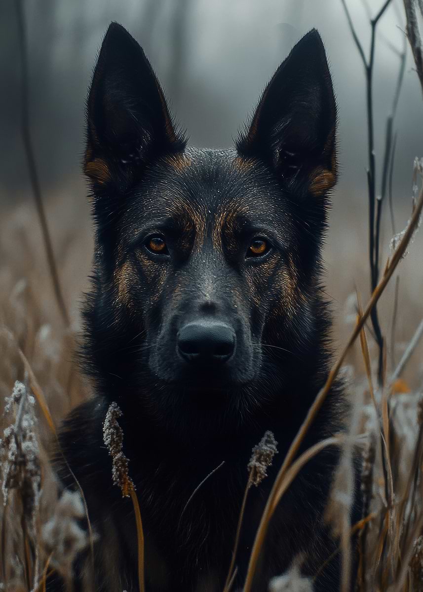 'German Shepherd Portrait' Poster, picture, metal print, paint by Reyer ...