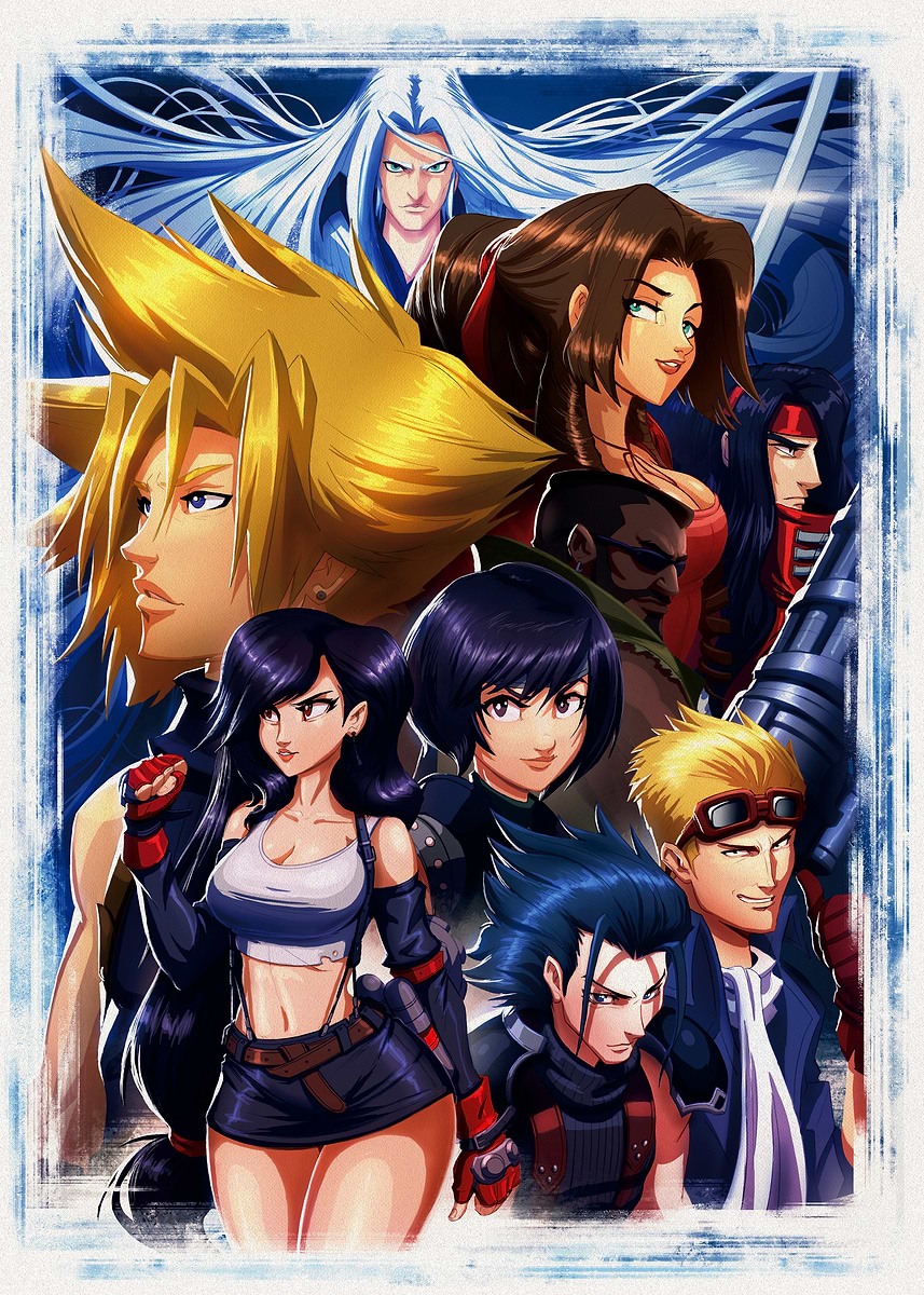 'Final Fantasy VII Characters' Poster, picture, metal print, paint by ...