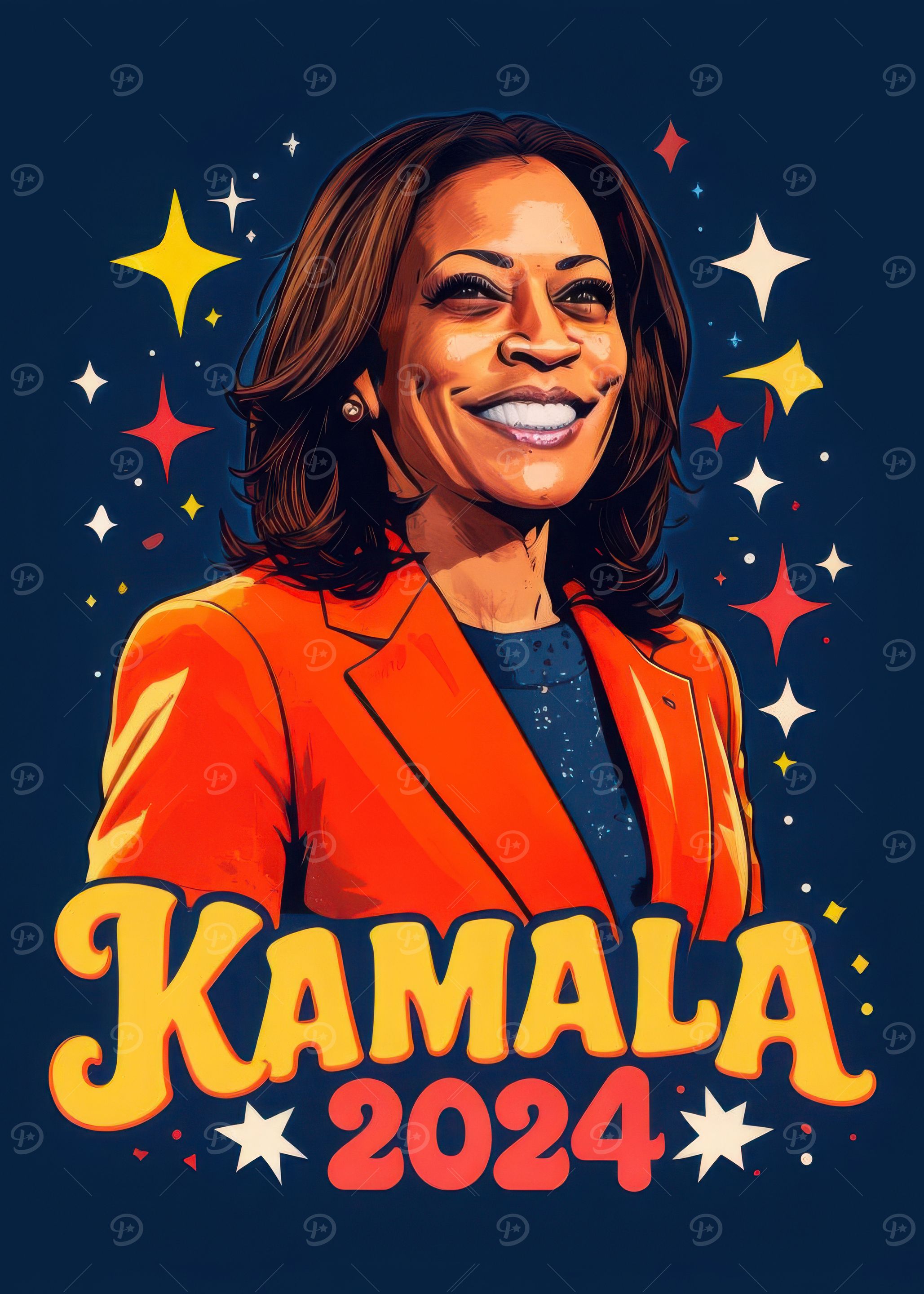 'Kamala Harris 2024 Portrait' Poster, picture, metal print, paint by ...