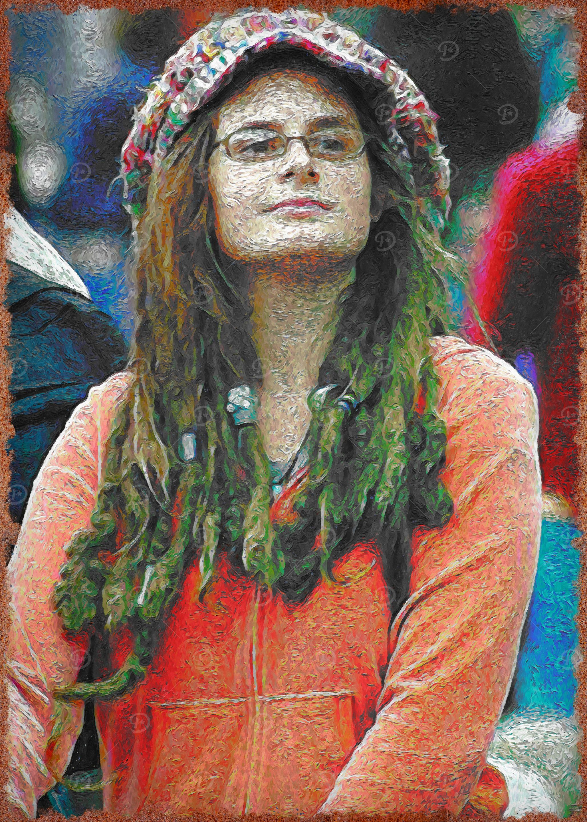 'Woman with liberal collage meme' Poster, picture, metal print, paint ...