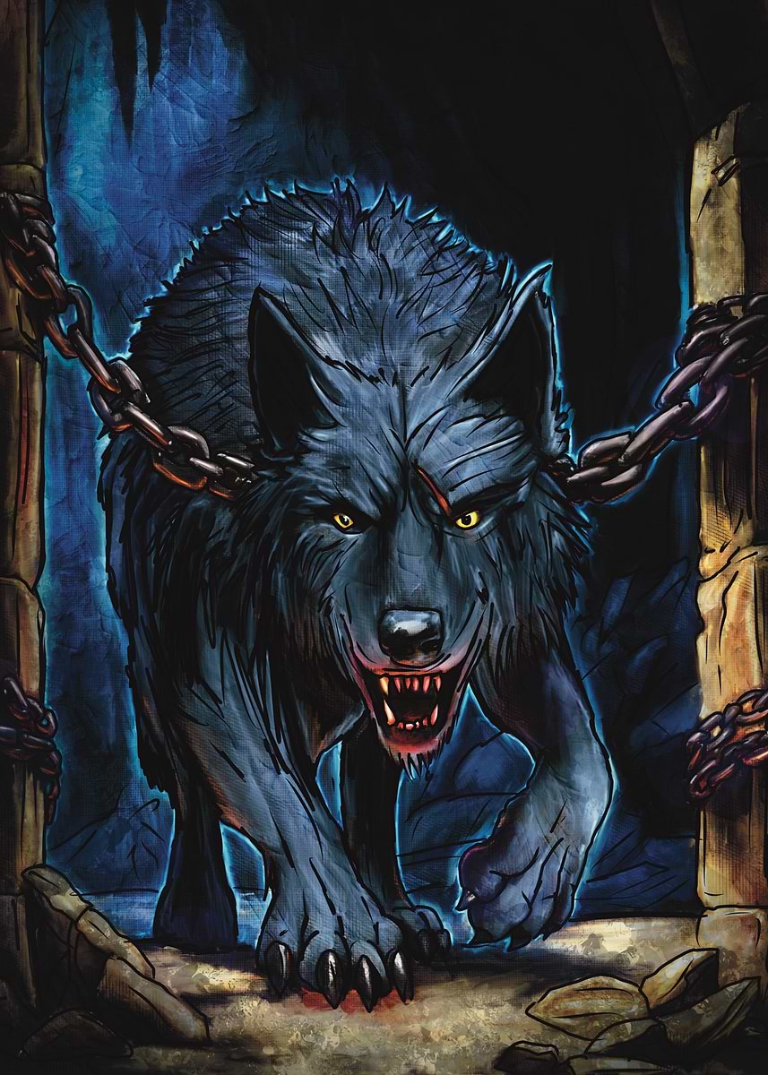 'Ferocious Wolf Illustration' Poster, picture, metal print, paint by ...