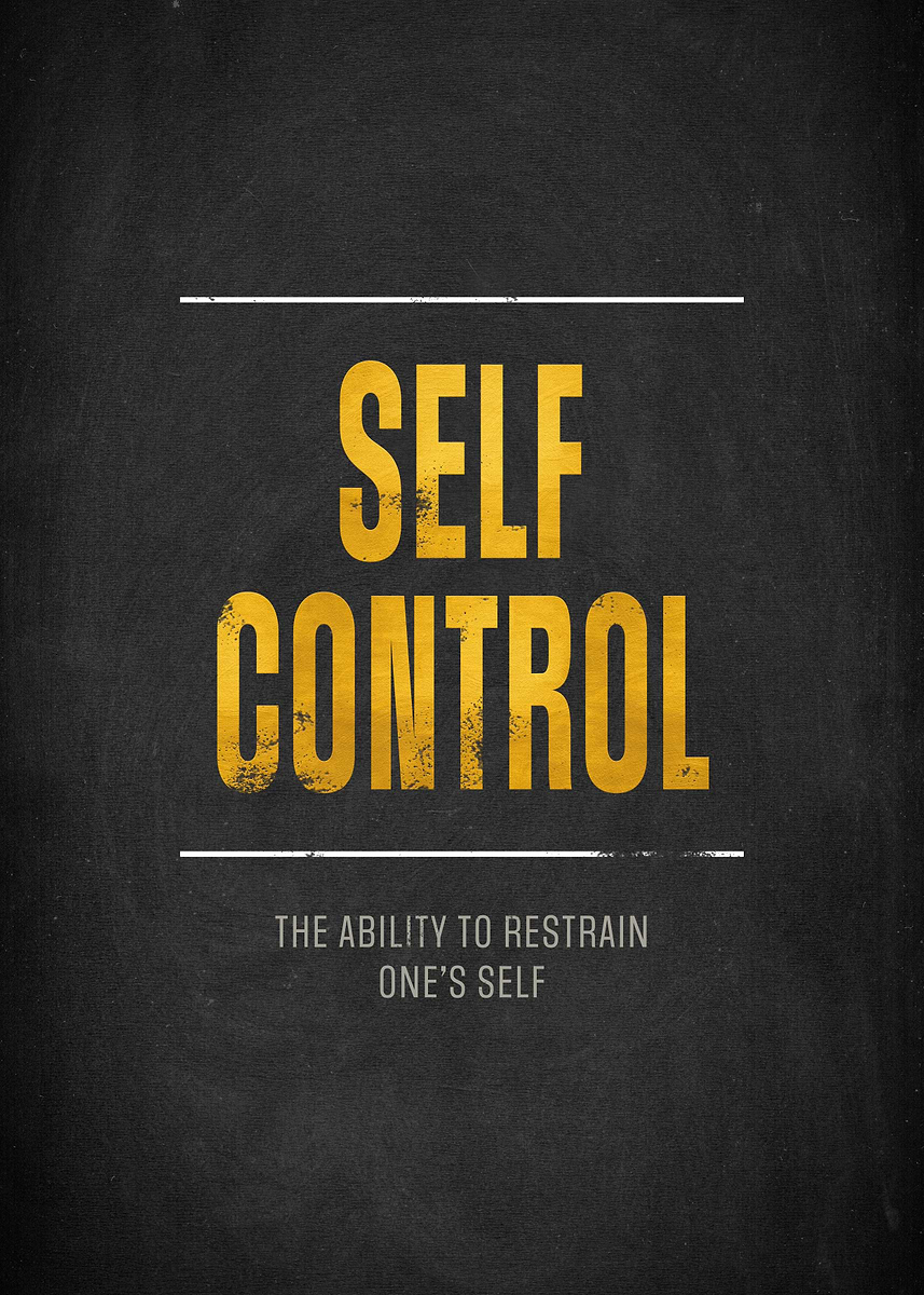 'Self Control Quote Inpiring' Poster, picture, metal print, paint by ...