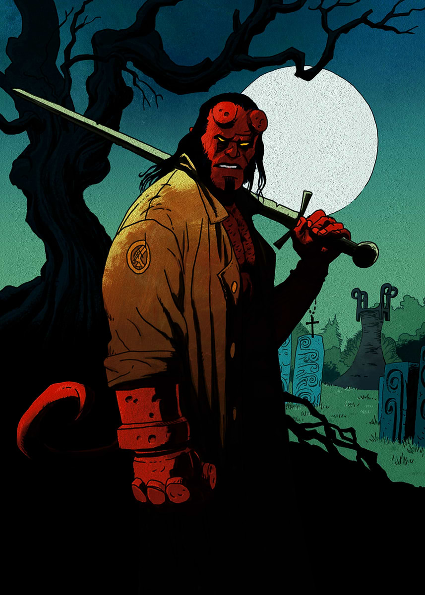 'HellBoy' Poster, picture, metal print, paint by Edgar Johnson | Displate