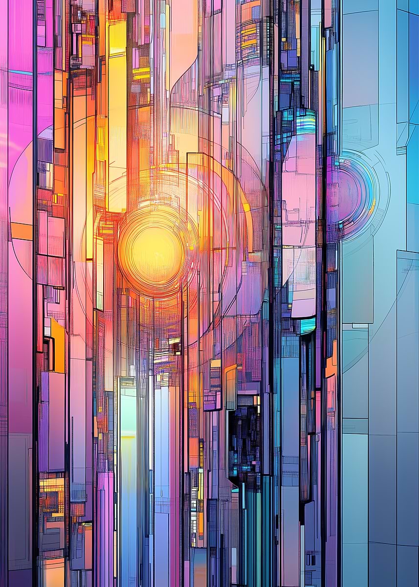'Abstract Tokyo 2170' Poster, picture, metal print, paint by Eo Designs ...