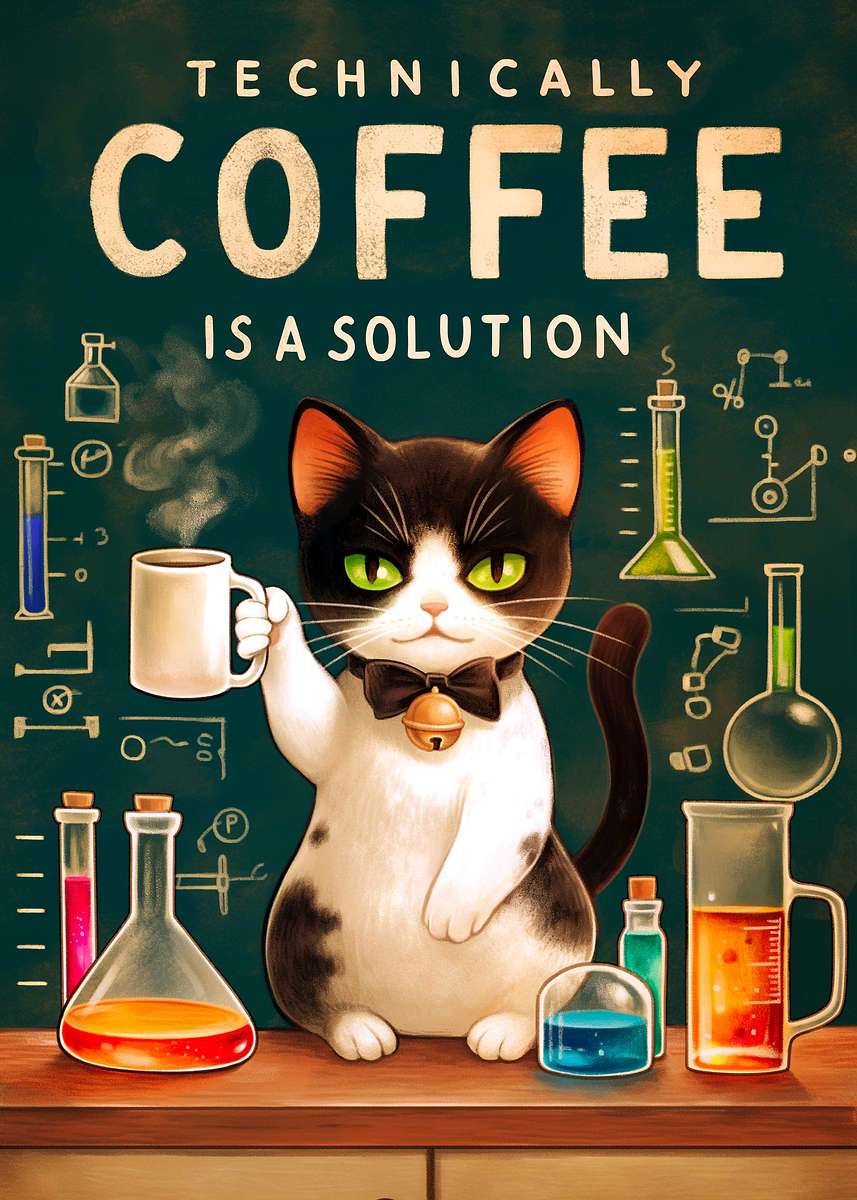 'Coffee is a Solution' Poster, picture, metal print, paint by Quantum ...