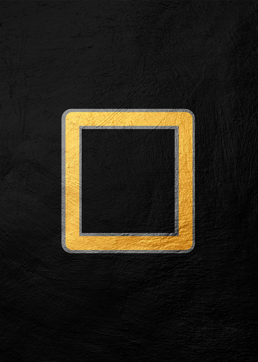 'Gold Frame on Black' Poster, picture, metal print, paint by Metal ...