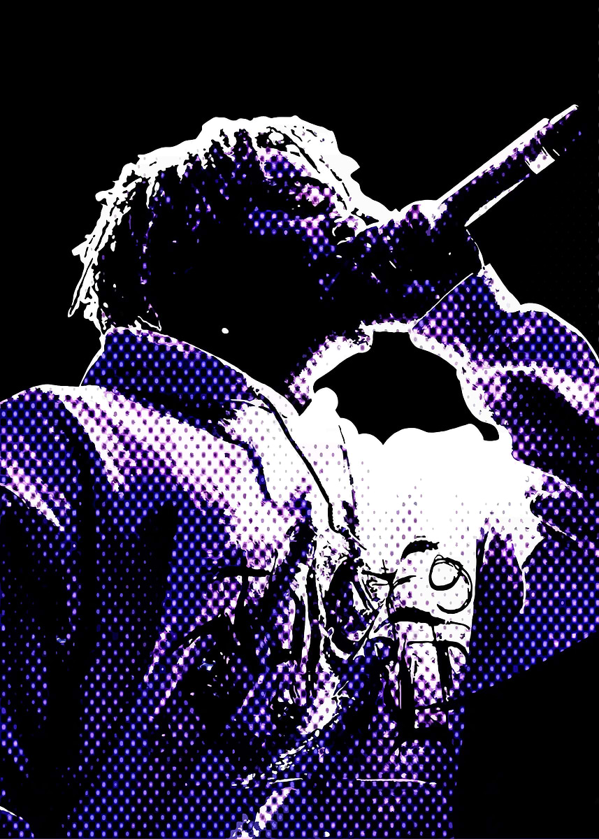 'Rapper Silhouette in Purple' Poster, picture, metal print, paint by ...