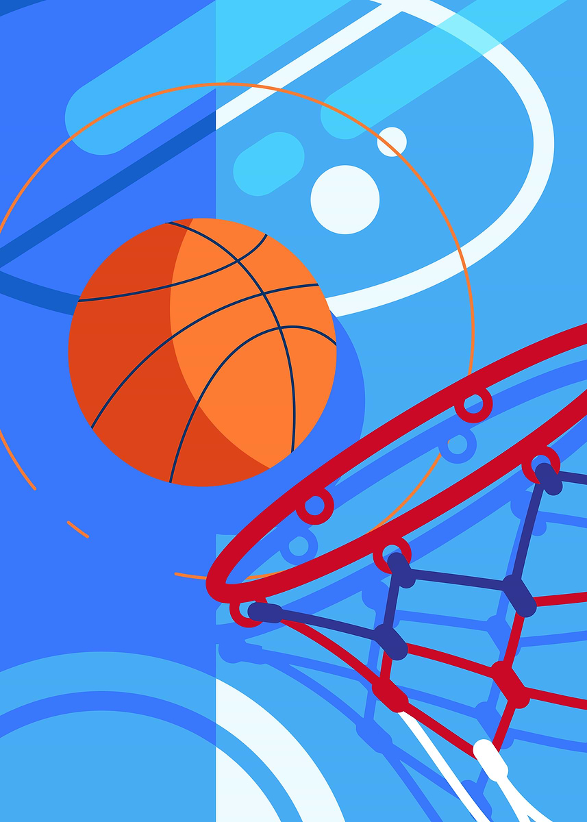 'Basketball Hoop Graphic' Poster, picture, metal print, paint by Avus ...