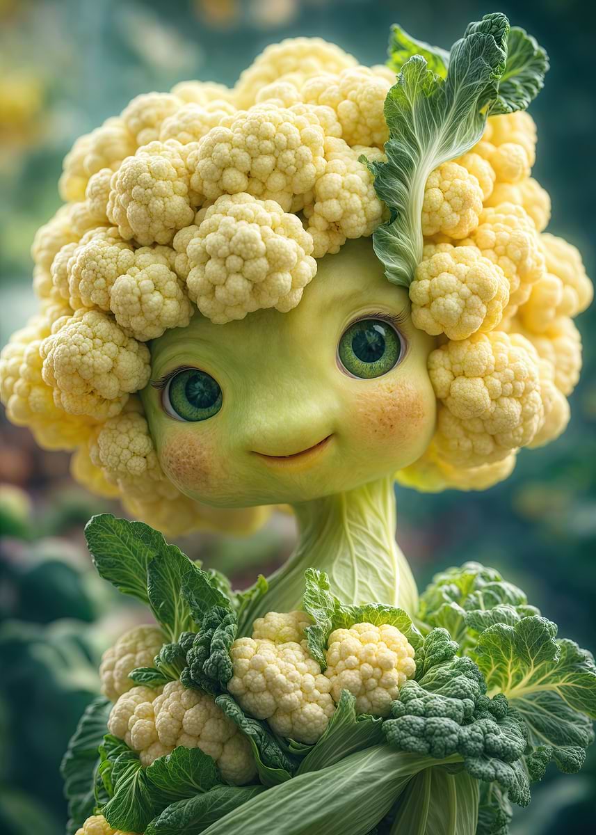 'Sweet Cauliflower Creature' Poster, picture, metal print, paint by ...