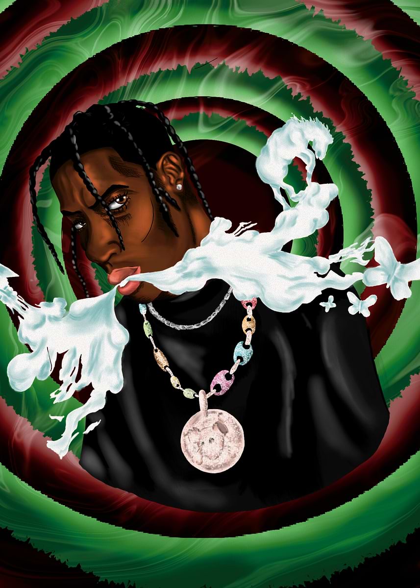 'Travis Scott Digital Art' Poster, picture, metal print, paint by Yu ...