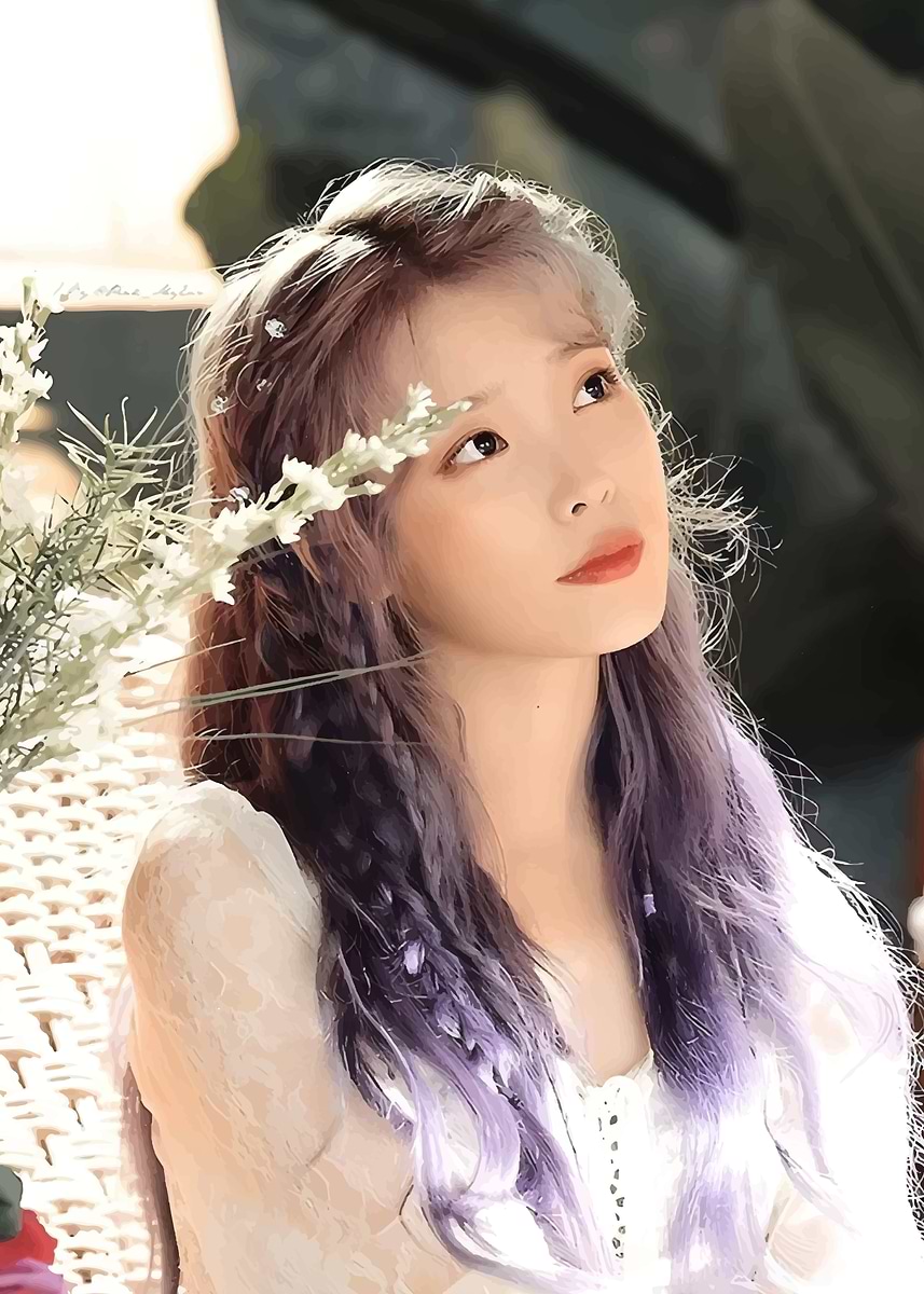 'IU K-Pop Idol Portrait' Poster, picture, metal print, paint by Hafi ...