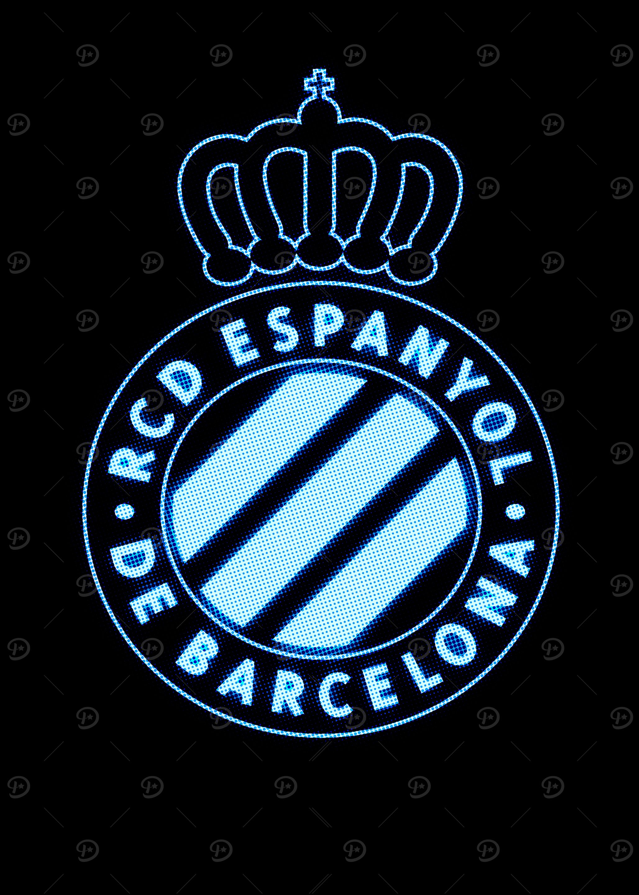 'RCD Espanyol de Barcelona Logo' Poster, picture, metal print, paint by ...