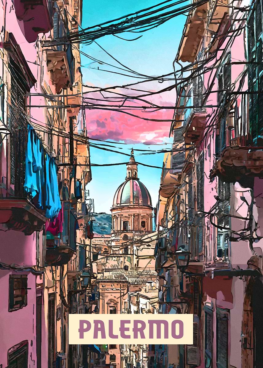 'Palermo' Poster, picture, metal print, paint by Bo Kev | Displate
