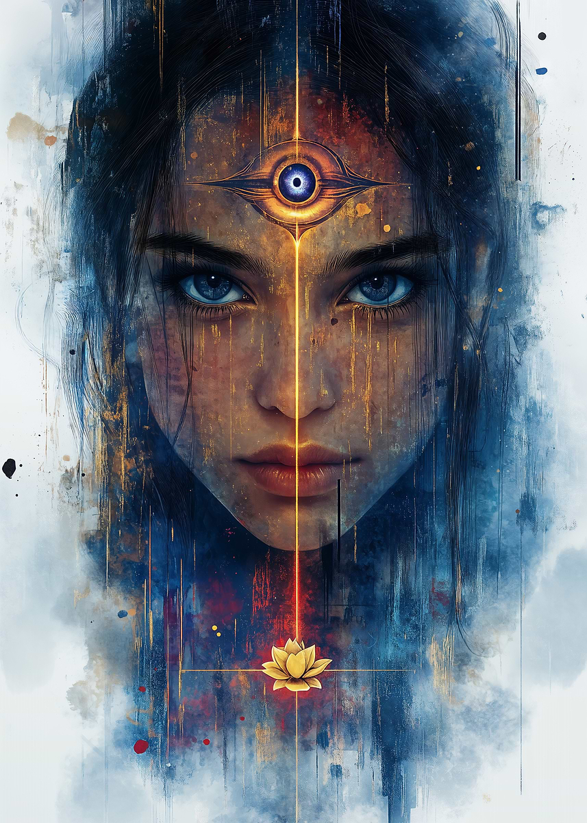 'Third Eye Woman' Poster, picture, metal print, paint by Michal Dunaj ...