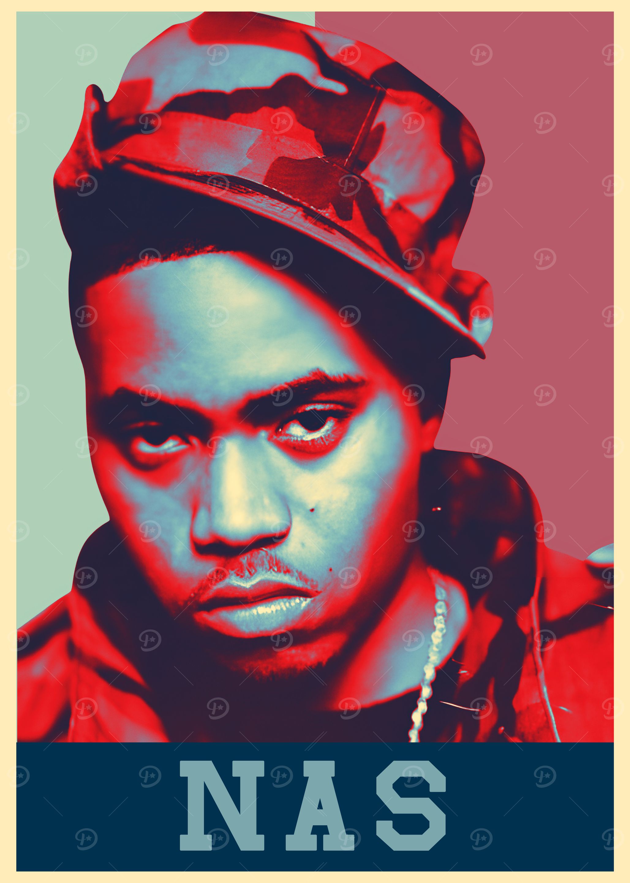'NAS Hip Hop Poster' Poster, picture, metal print, paint by CLOVE ...