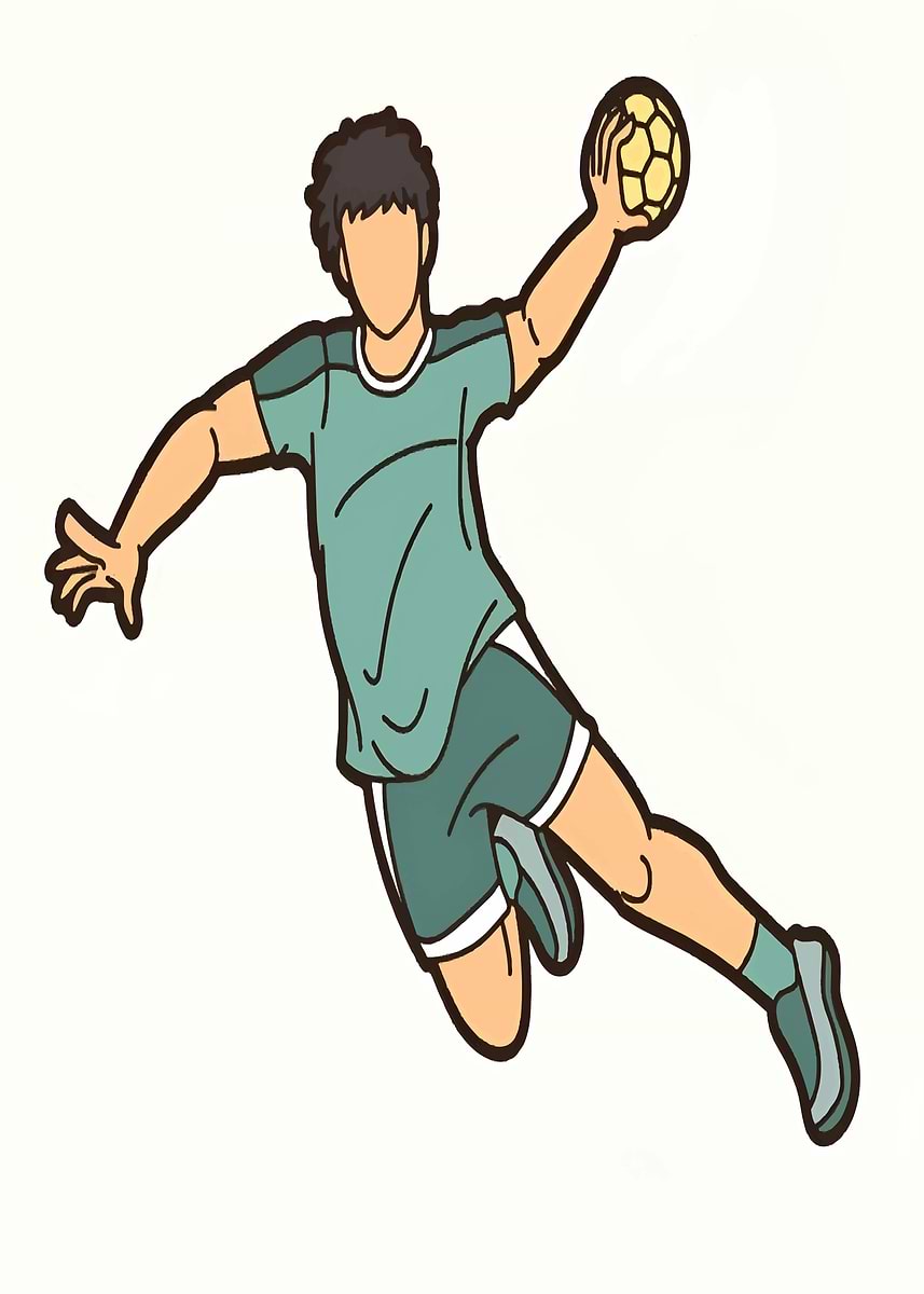 'Handball Player Action' Poster, picture, metal print, paint by Awangga ...