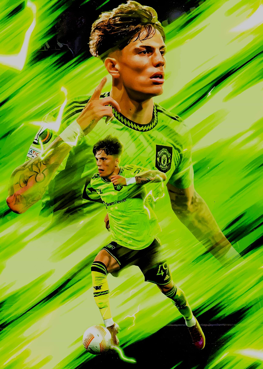 'Alejandro Garnacho' Poster, picture, metal print, paint by O E N I M A ...