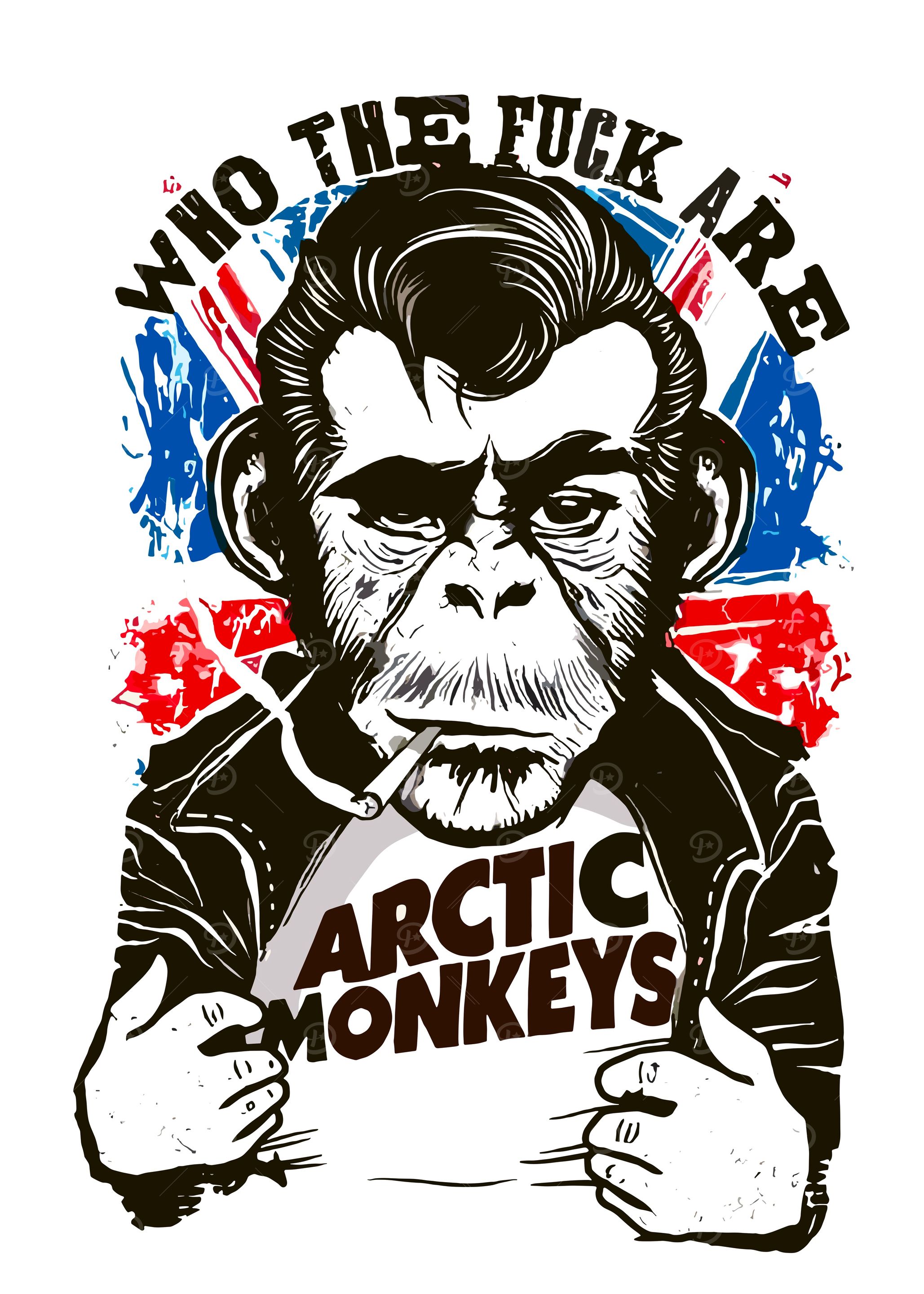 'Arctic Monkeys Monkey Illustration' Poster, picture, metal print ...